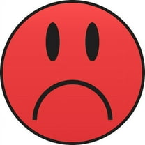 4in x 4in Red Sad Face Sticker - Walmart.com