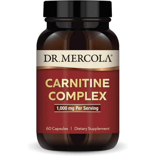Dr. Mercola Carnitine Complex | 1,000 Mg Per Serving | 60 Capsules | 30 ...