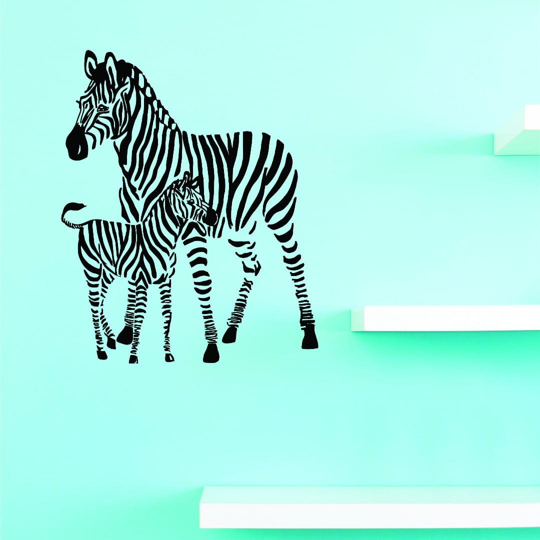 Custom Wall Decal Sticker : Two Zebras (2) Home Decor Decals Sticker ...