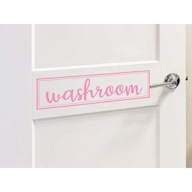 Washroom Cursive | Bathroom Wall and Door Decal - Walmart.com