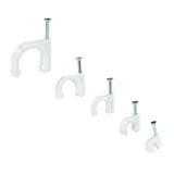 100PC Round Cable Wire Clips Cord Tie Holder Coaxial Clamps Tacks 6/9 ...