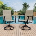 4-Piece Outdoor Swivel Dining Chairs with Textilene Back, Swivel Patio ...