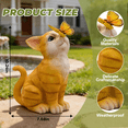 XIBUFE Cat Garden Statues Solar Garden Decor LED Light, Cute Cat ...