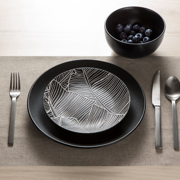 Matte Black Square Dinnerware Set