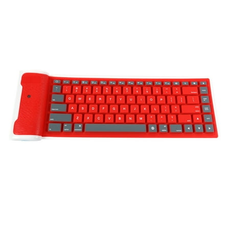 Wireless Bluetooth Keyboard Foldable Roll Up Silent 87key Keypads ...
