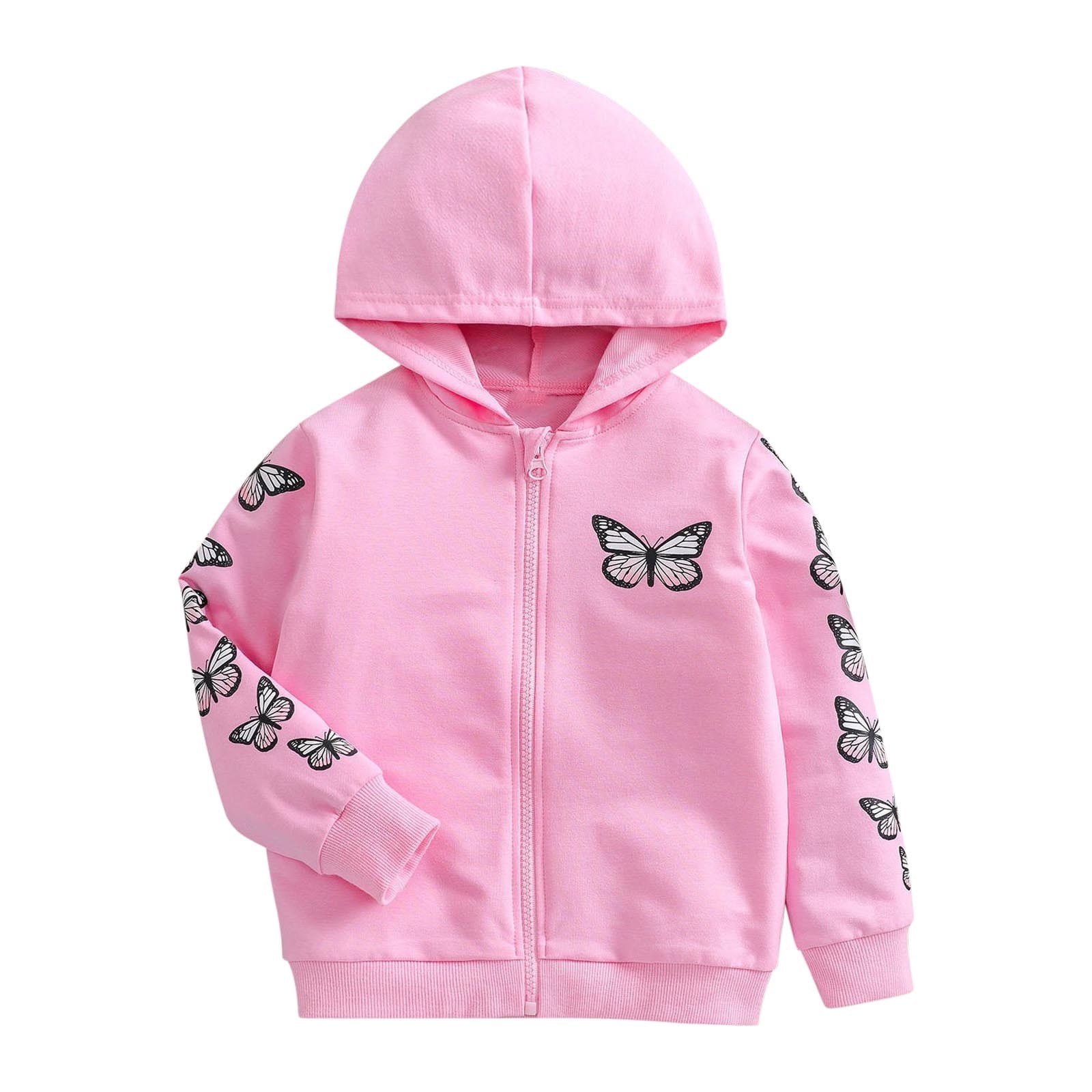 Click here for Posijego Zip Up Hoodie For Toddler Girls Butterfly... prices