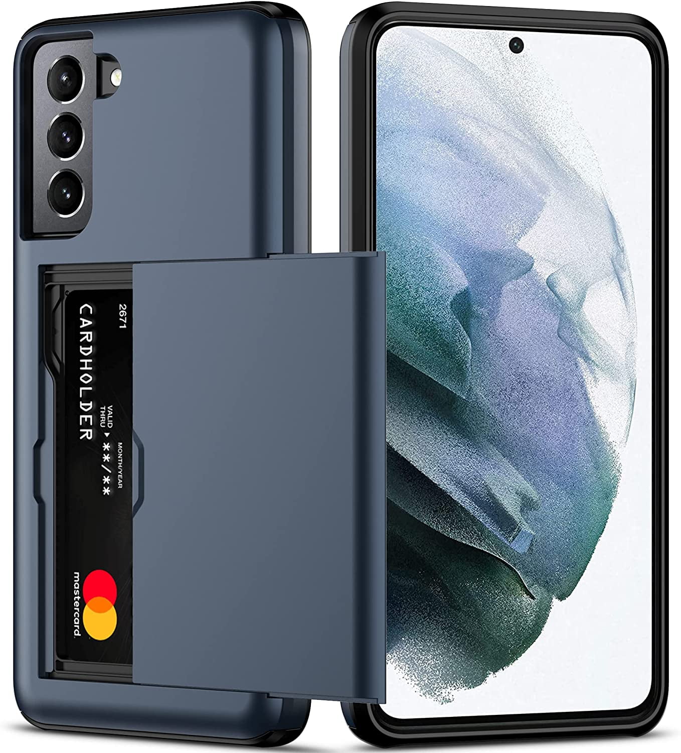 For Samsung S21 Plus Case with Card Holder Dual Layer Heavy Duty ...