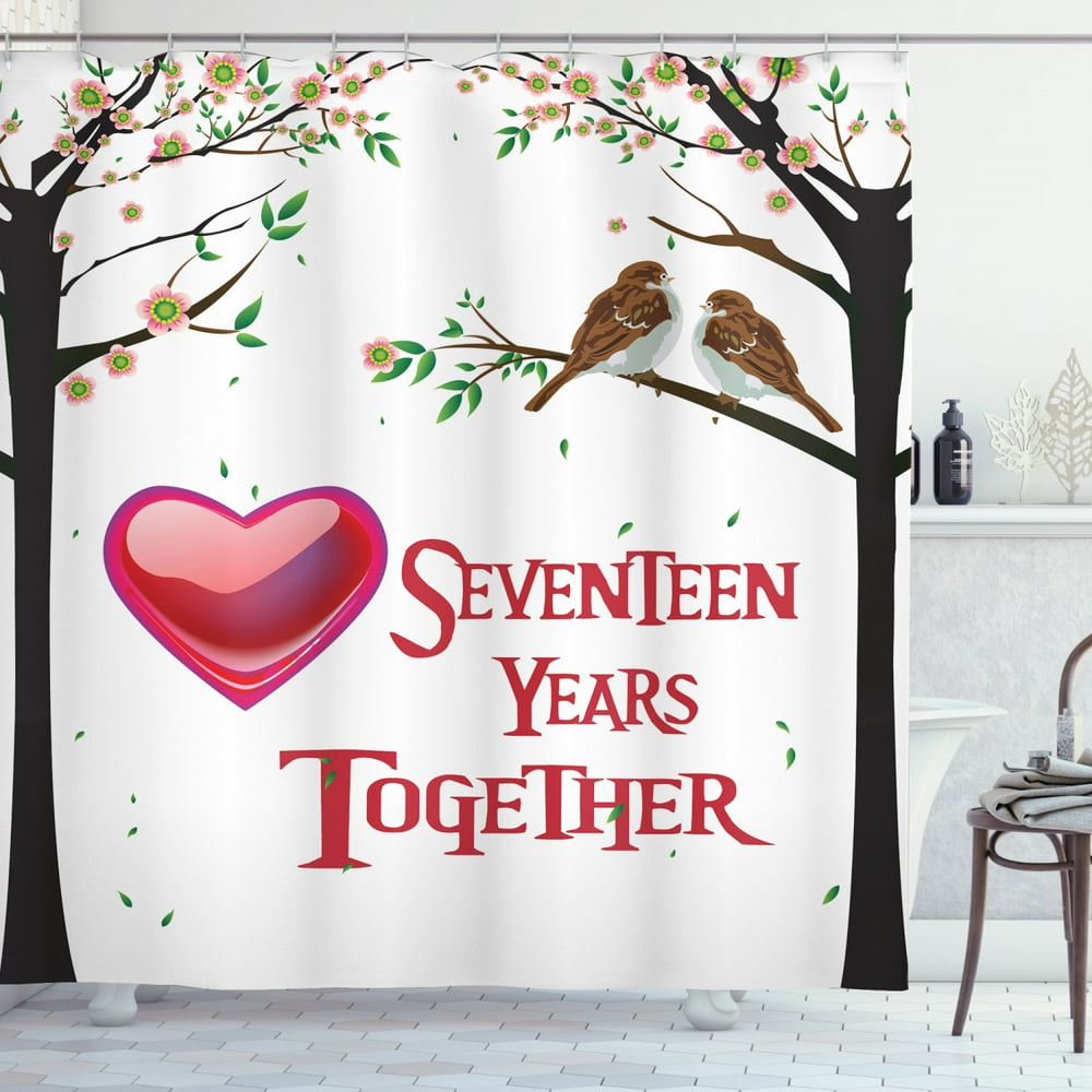17th Wedding Anniversary Gifts For Couple Red Hearts Art Fabric Shower 17th-wedding-anniversary-gifts-for-couple-red-hearts-art-fabric-shower