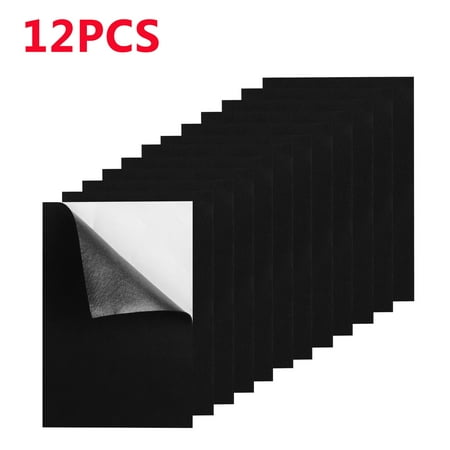 12/6 Pieces Black Adhesive Back Felt Sheets Fabric Sticky Back Sheets ...