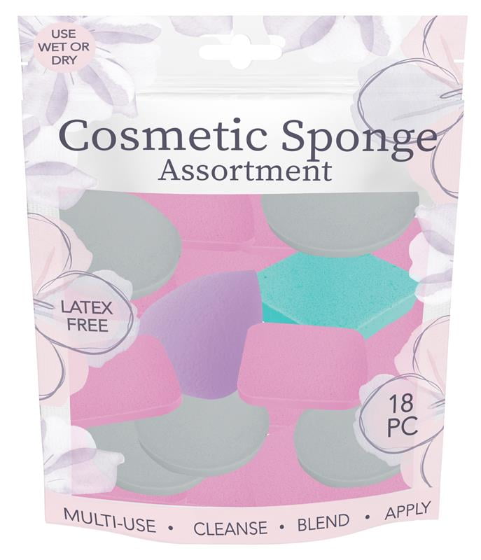 Cosmetic Sponge Assortment -18pc - Walmart.com