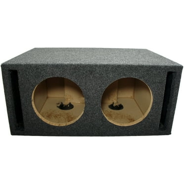 QPower QBOMB8V Dual 8 Inch Vented Port Subwoofer Sub Box with Bedliner ...