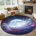 7ft Round Rug Moon Explosion Area Rugs for Living Room Bedroom Washable ...