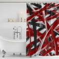 Abstract Red Waves Shower Curtain for Bathroom, Modern Minimalist Red ...