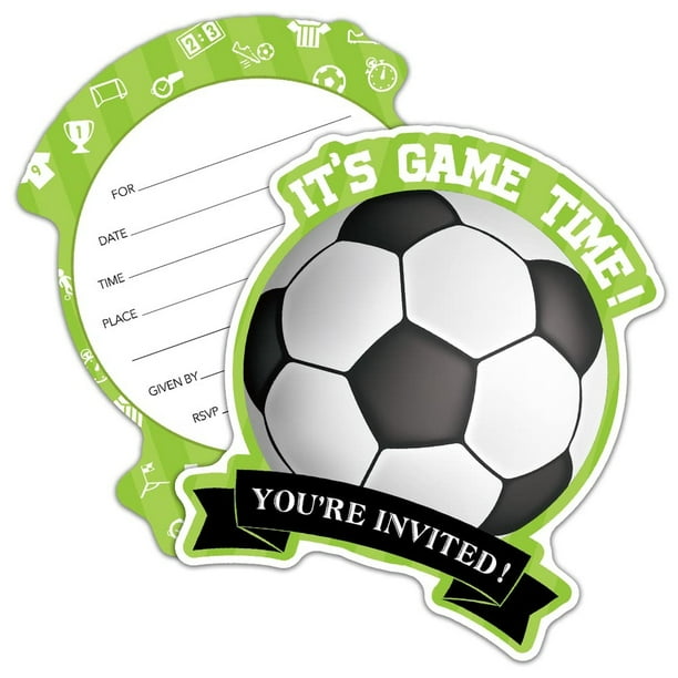Kickoff Celebration Soccer Invitations - 15 Pack Fill-In Cards with ...