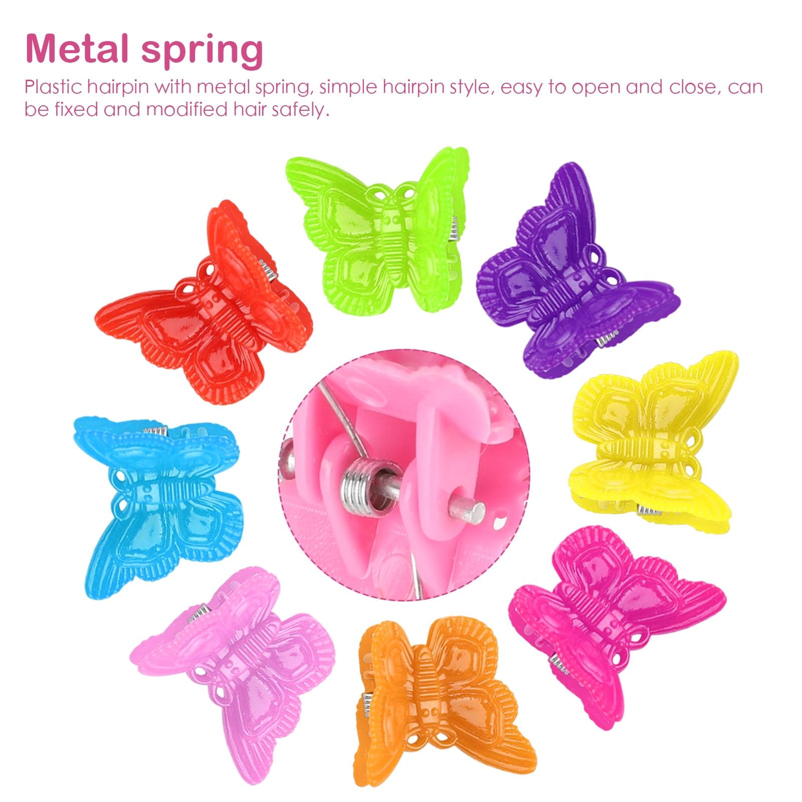TSV 100Pcs Mini Butterfly Hair Claw Clips, Assorted Color Butterfly ...