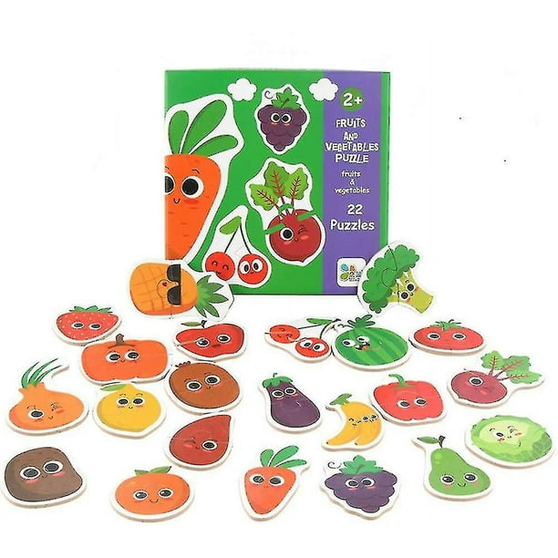 Rompecabezas de combinación de bloques para niños de frutas y verduras ...