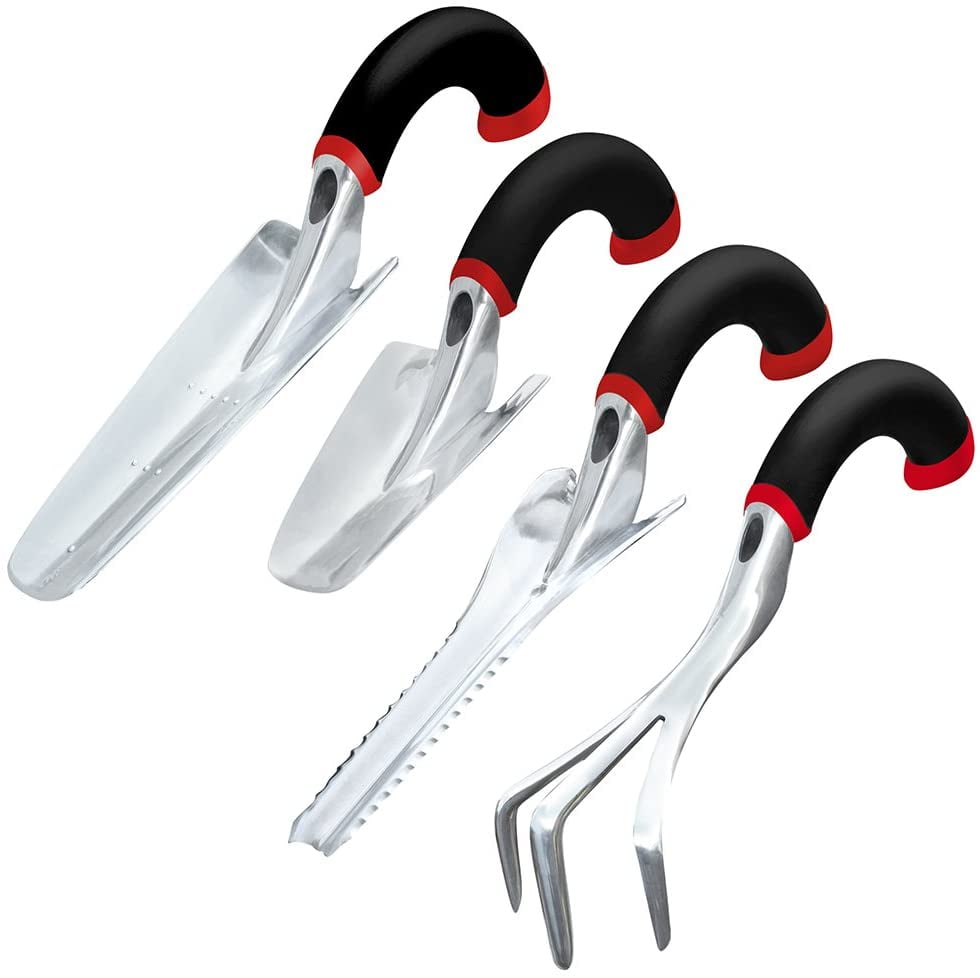 Radius Garden 30411 Ergonomic 4-Piece Gardening Hand Tool Set, Red ...