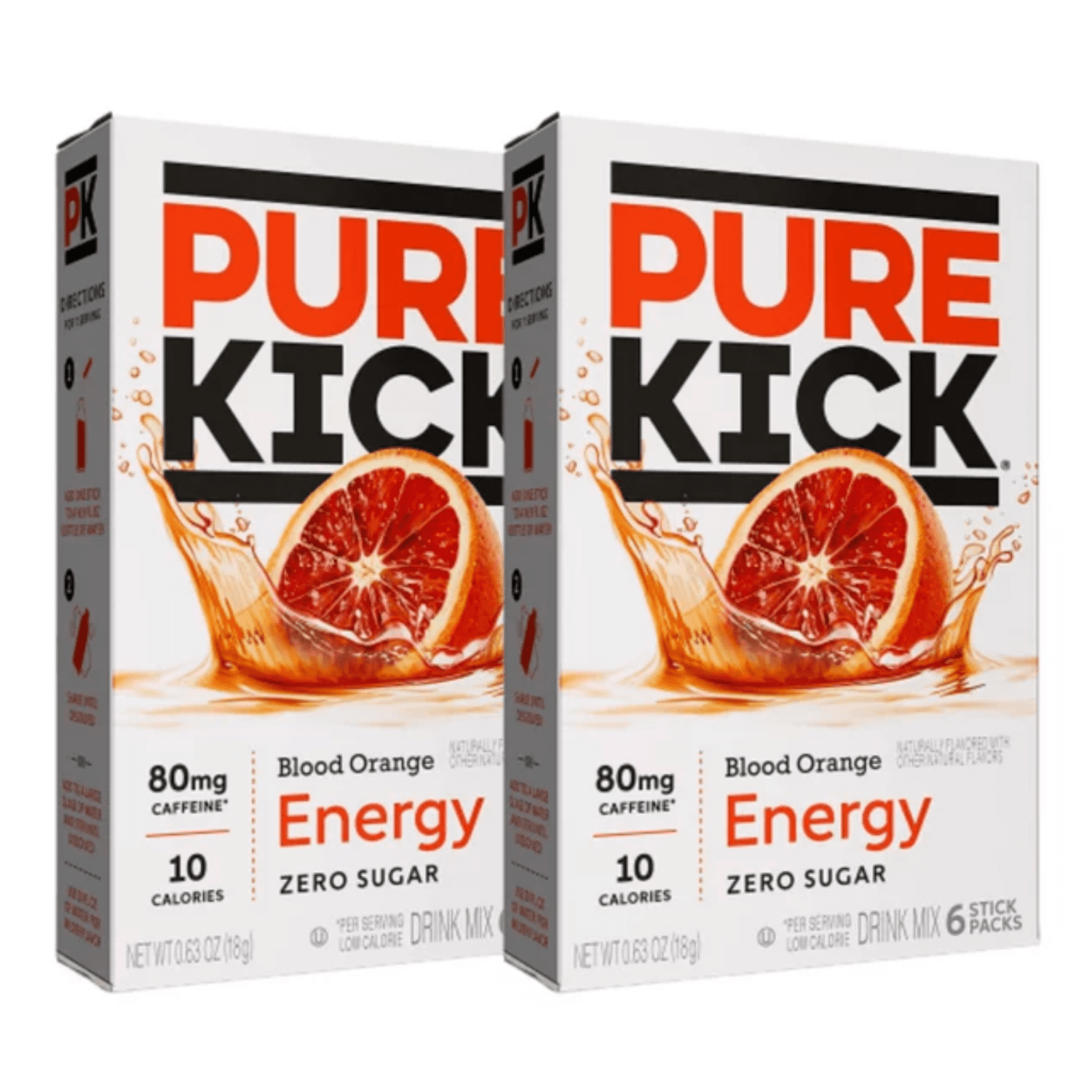 Pure Kick Blood Orange Singles To Go Energy Water Enhancer Drink Mix ...