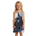 Black Cat Profile Girls' Casual Dresses 2Y-8Y Sleeveless Ruffle Neck ...