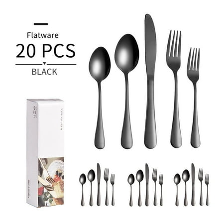 AMERTEER X Cutlery Set with A Square Edge Cutlery Set for 4 People (20 ...