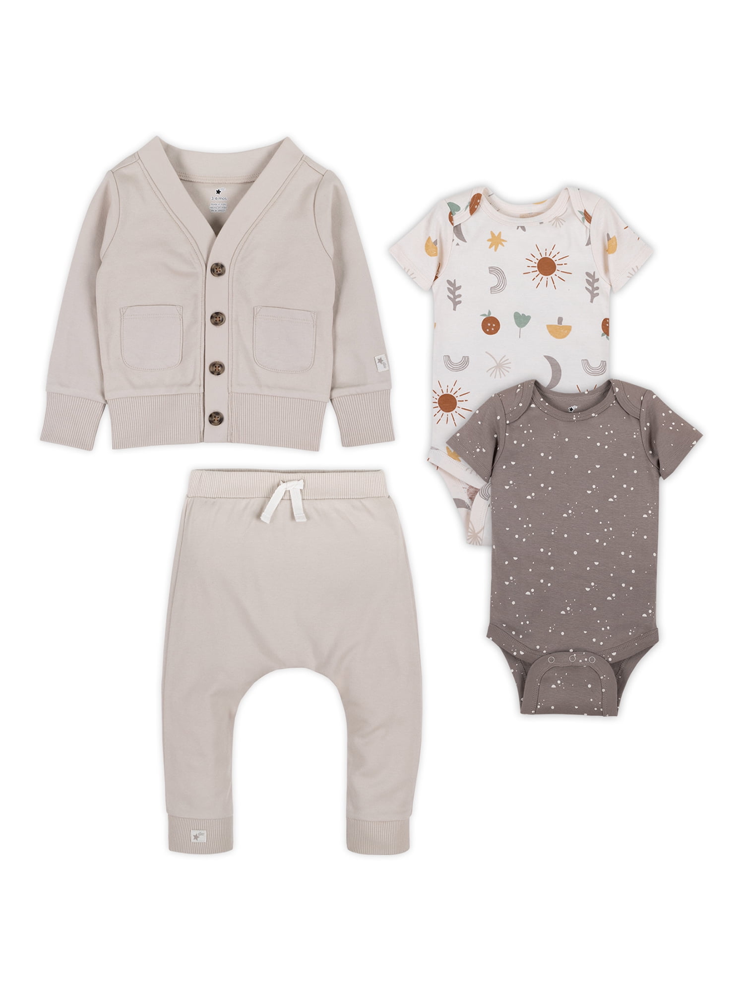 Little Star Organic Baby Unisex 4Pc Mix and Match Gift Set, Size ...