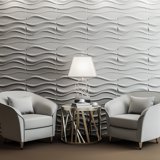 Art3d Decorative 3D Wavy Wall Panel White Wave Board Pack of 12 Tiles ...