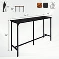 54.7" Rectangular High Bar Table with Sturdy Metal Legs, Counter Height ...
