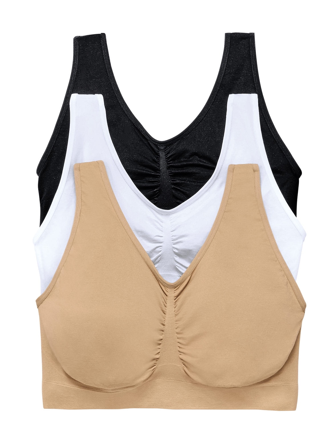 3-Pack Seamless Bras | Seamless Wirefree Bras for Women - Walmart.com