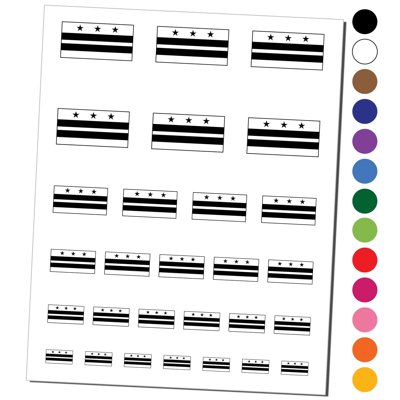 Washington D.C. District of Columbia Flag Water Resistant Temporary ...