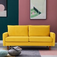 Yellow Velvet Couch Sofa, JULYFOX Mid Century Modern Loveseat Sofa 71 ...