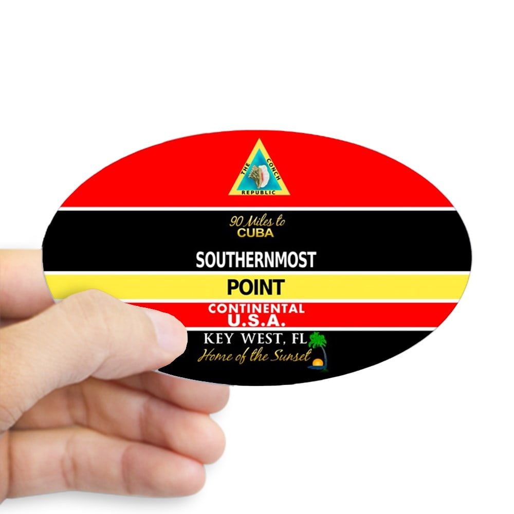 CafePress - Southernmost Point Buoy Key West Sticker - Sticker (Oval ...