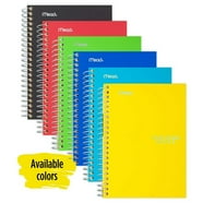 6 Pack 5x7 Bound Size Spiral Notebooks with Pocket, Elastic Closure for ...