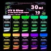 Fantastory Neon Glow in The Dark Paint - 10 Extra Bright Colors, Non ...