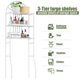 Costway 3-Tier Bathroom Stand Shelves, Over The Toilet Restroom Bath ...