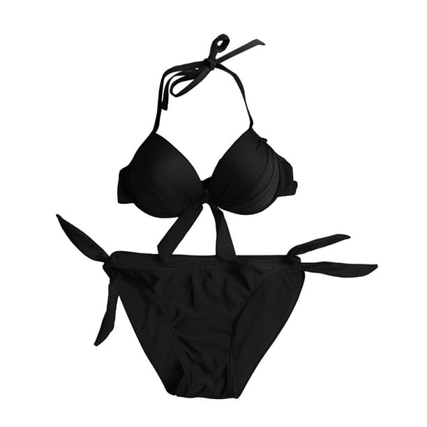 Two Piece Swimsuit Triangular Bathing Suit Women Halter Bikinis Set ...
