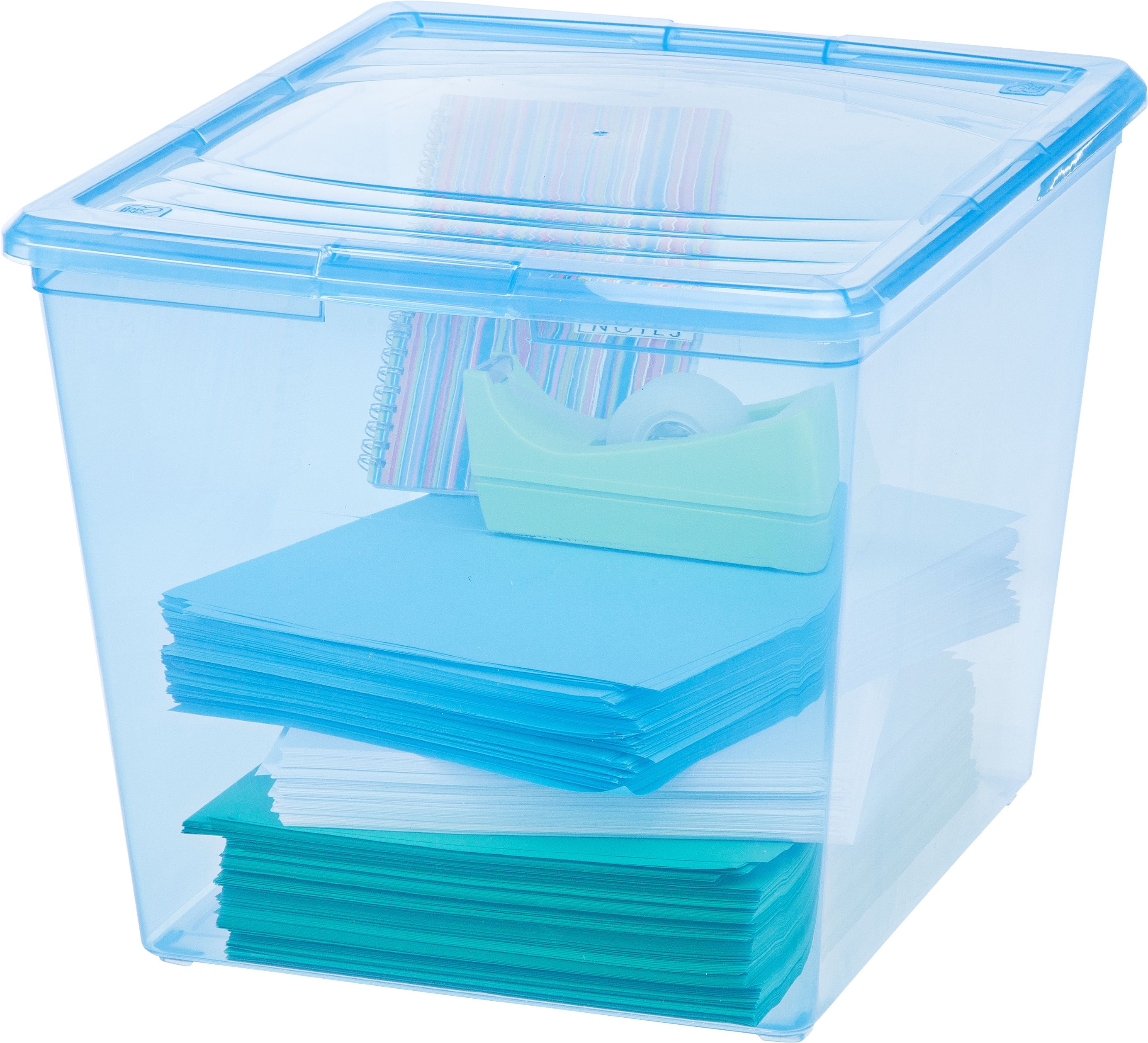 IRIS USA 34 Quart Modular Plastic Storage Box, Blue - Walmart.com ...