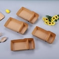 50 Pcs Food Tray Boats with Dip Pocket, Disposable Kraft Paper French ...