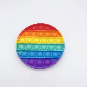 Pop Fidget Toy Silicone Bubble Popping Game | Rainbow Round - Walmart.com