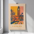 Affixzi London Travel Poster | Retro UK City Wall Art | Mid Century ...