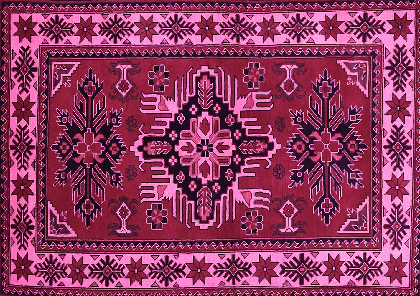 Ahgly Company Indoor Rectangle Persian Pink Traditional Area Rugs, 2' x ...