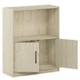 Furinno Gruen 2-Tier Open Shelf Bookcase with 2 Doors Storage Cabinet ...