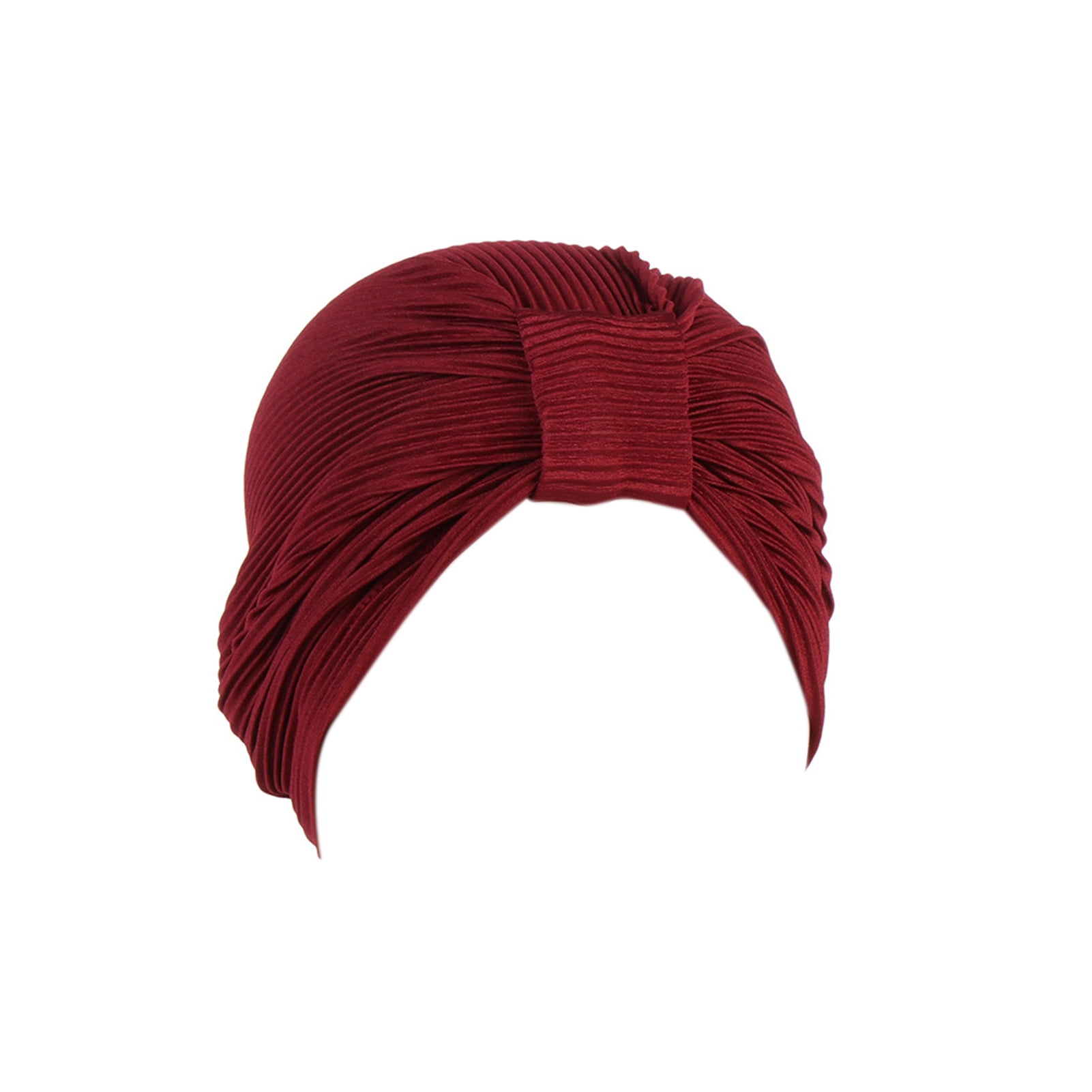 Stretchy Foldable Headscarf Cap Fall Winter Solid Color Ruched Warm ...