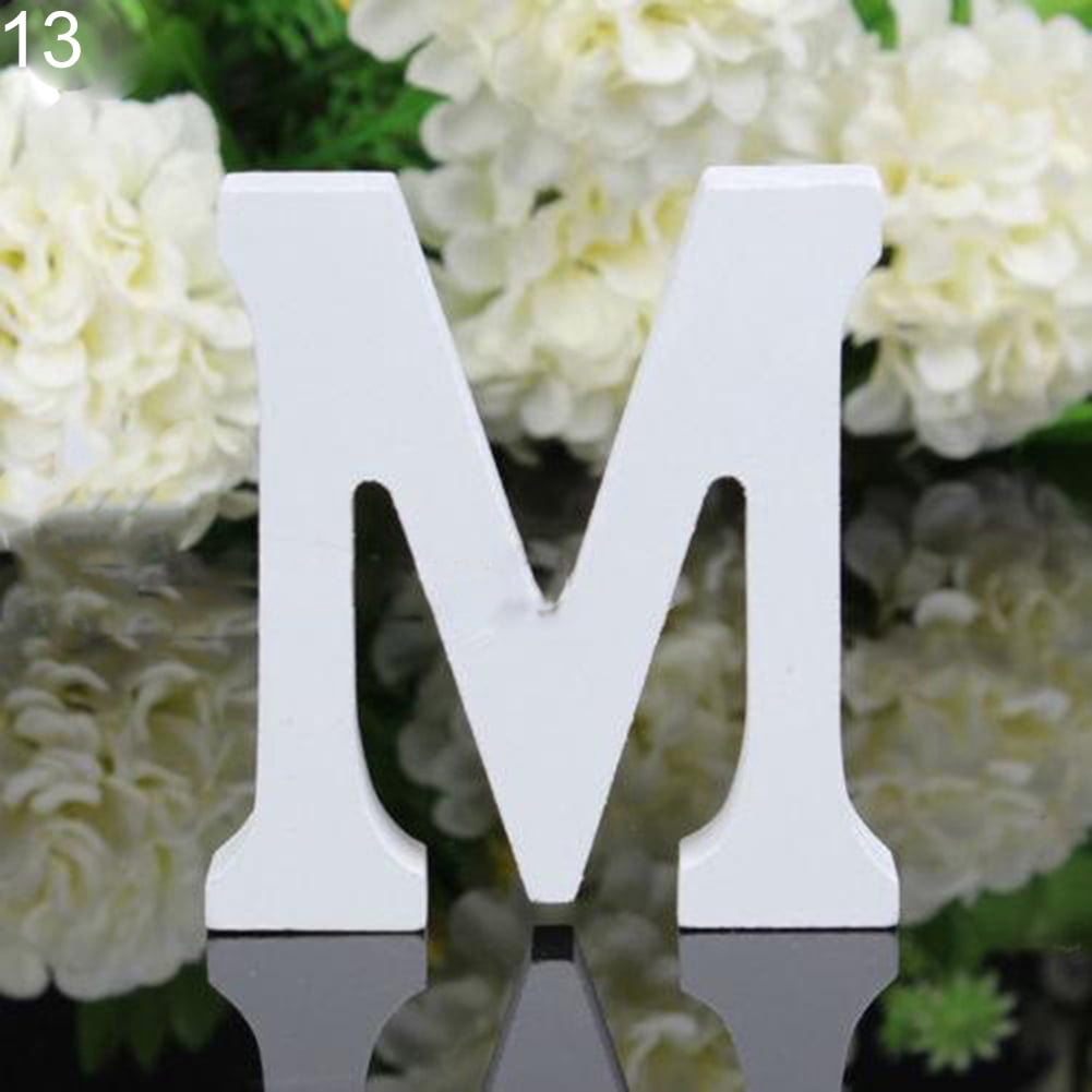 Yasu 1 Pc White Wooden Letters Alphabet Wedding Birthday Party Home ...