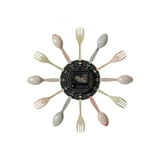 Decorative 3D Cutlery Utensil Spoon and Fork Wall Clock for Kitchen ...