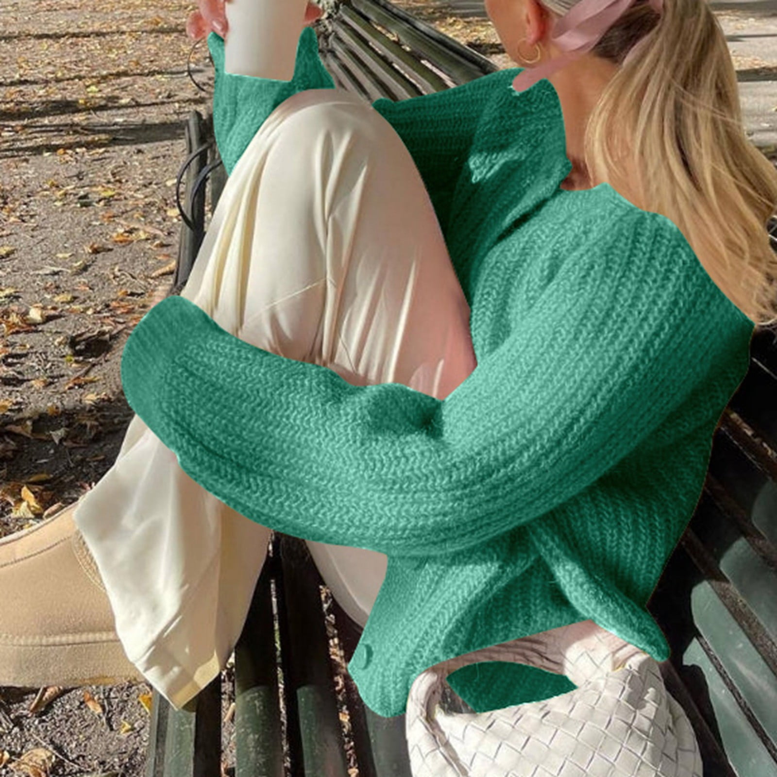 Click here for Xiaowwww Cozy Oversized Solid Color Knit Cardigan... prices