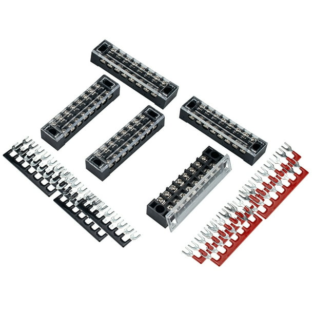5 Sets 8 Positions Dual Row Screw Terminal Strip Blocks 8 Positions ...
