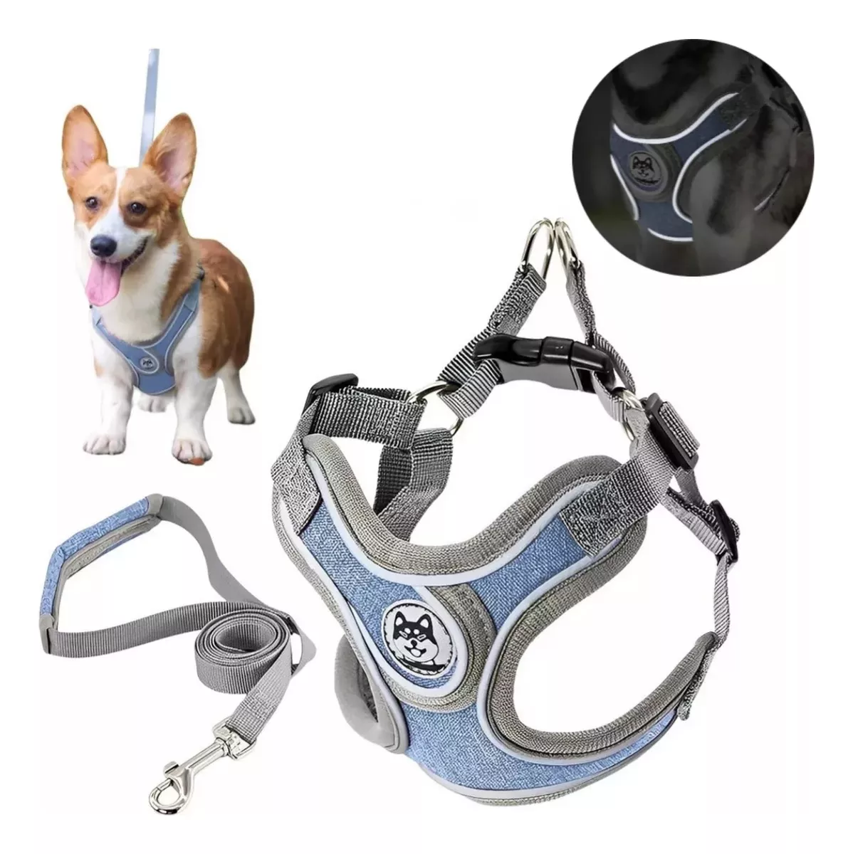 Pecheras Arnés Para Perros Con Correa Y Bandas Reflectantes | Walmart ...