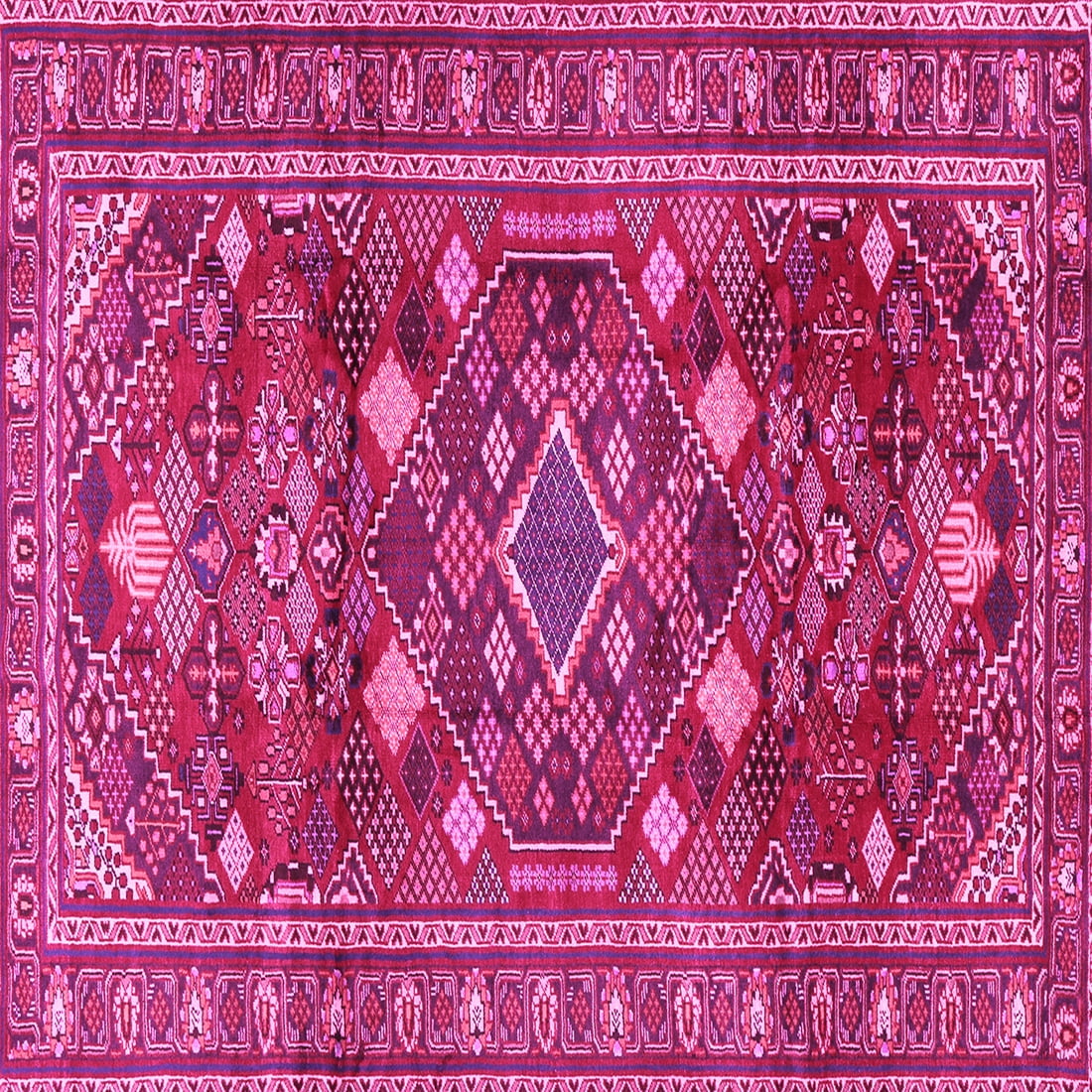 Ahgly Company Indoor Square Persian Pink Traditional Area Rugs, 6 ...