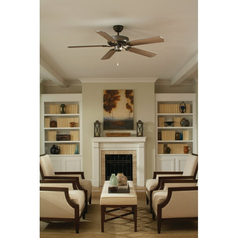 Brushed Nickel And Dark Wood Ceiling Fan | Shelly Lighting