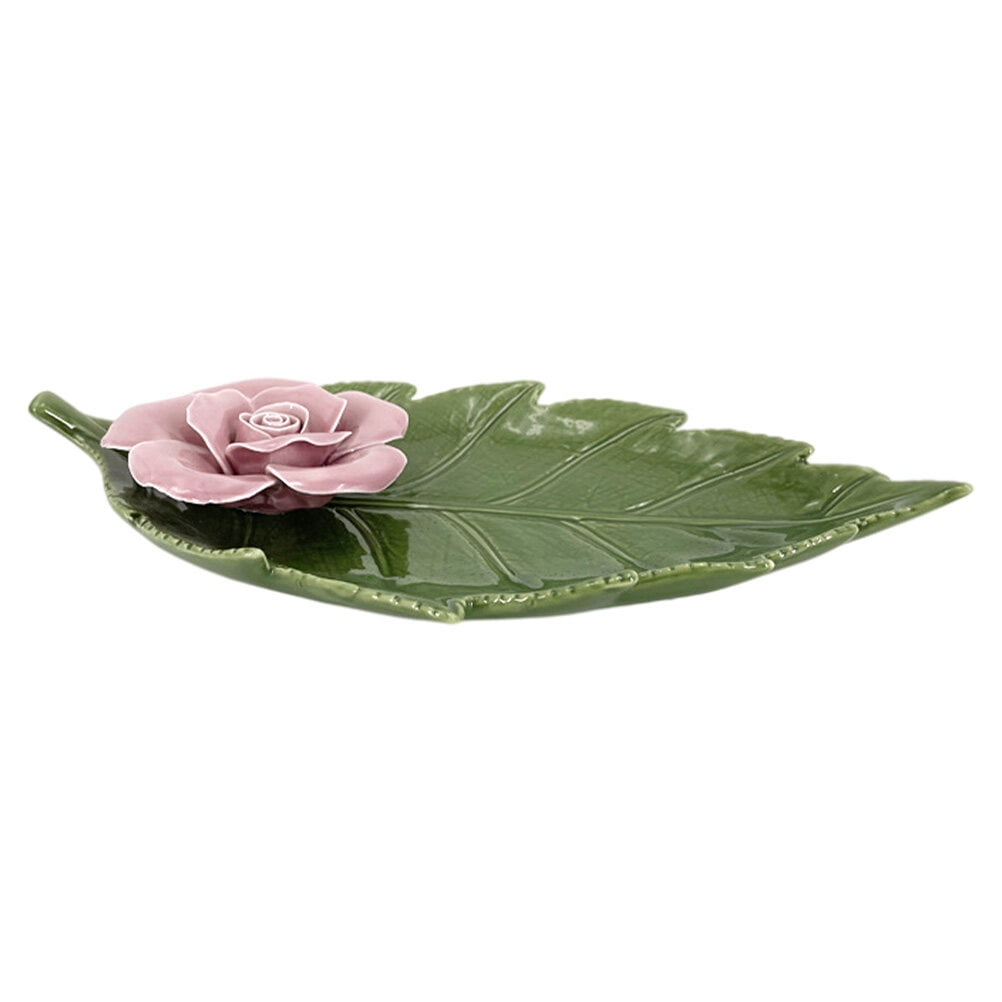 Tray Ceramic Jewelry Leaf Serving Storage Bowl Plate Organizer Desktop ...